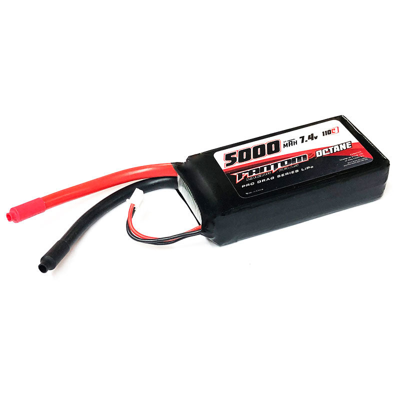 Fantom: 5000MAH, 110C, 7.4V, 2-CELL, OCTANE PRO DRAG LIPO — One 7 RC